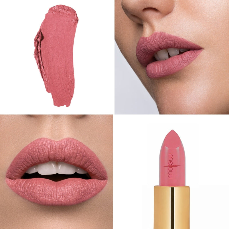 Rose Pink Nude Creamy Matte Lipstick - Long Wearing – Mellow Cosmetics